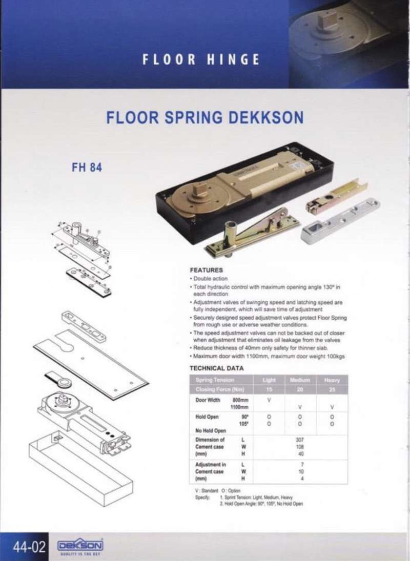 Jual ( Fh84 ) Floor Hinge Spring Floorhinge Dekson Fh 84 Engsel Tanam ...