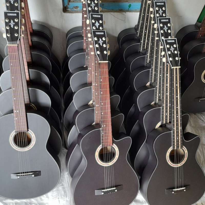 Promo Gitar Akustik Pemula Natural dan Hitam Bentuk Lekuk dan Bulat ...