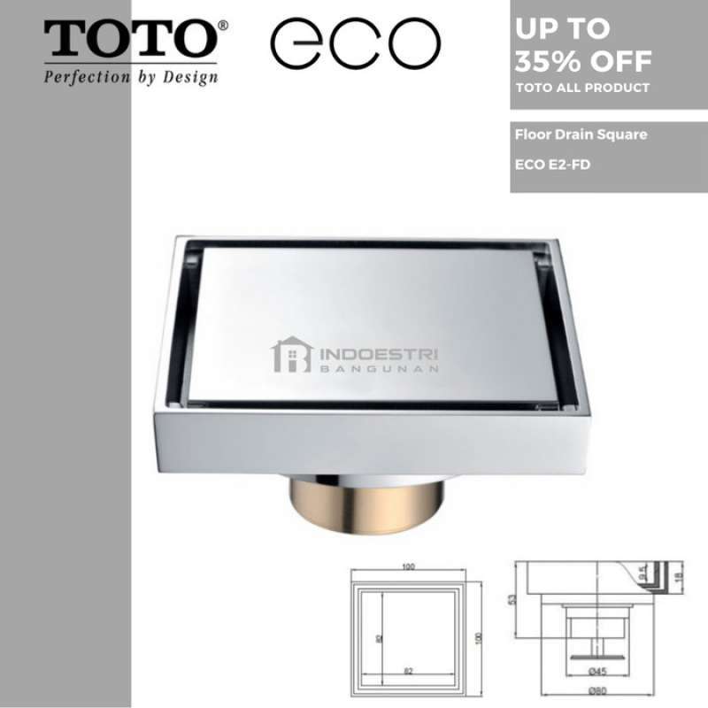 Promo Floor Drain Toto Eco E2Fd Deluxe Floor Drain Eco E2Fd Diskon 33% ...