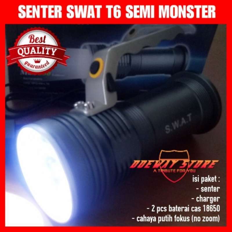 Promo Senter T6 2baterai Swat Police Monster Diskon 26% Di Seller Jaya ...