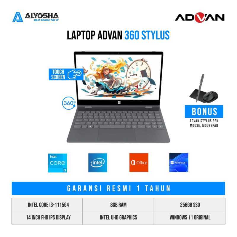 Jual Laptop Advan 360 Stylus | Intel Core I3 -1115g4 | 8gb - 256gb Ssd ...