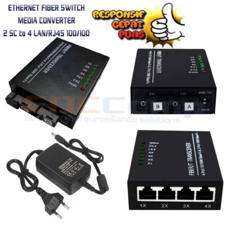 Promo Ethernet Fiber Switch 2 SC 4 LAN 10/100 / Media Converter Switch FO Diskon 23% di Seller ...