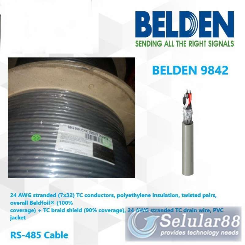 Jual Belden 9842 Kabel 2Pair 24Awg Stranded Rs-485 Cable Rs485 305M ...