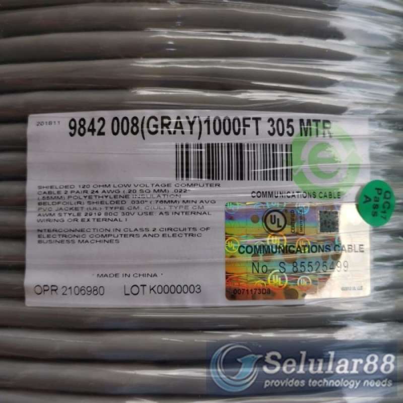 Jual Belden 9842 Kabel 2Pair 24Awg Stranded Rs-485 Cable Rs485 305M ...
