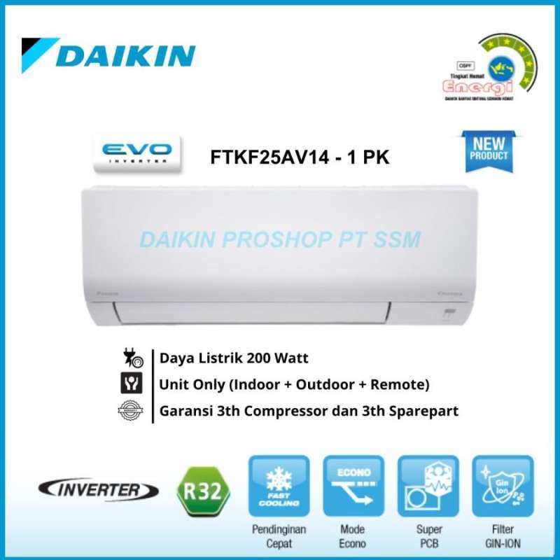 Jual AC Daikin Evo Inverter 1 PK Type FTKF25AV14 di Seller PT SSM ...