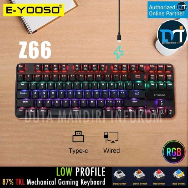 Promo E-yooso Z66 - RGB 87% Hotswap Mechanical Gaming Keyboard I Z-66 Diskon 23% di Seller ...