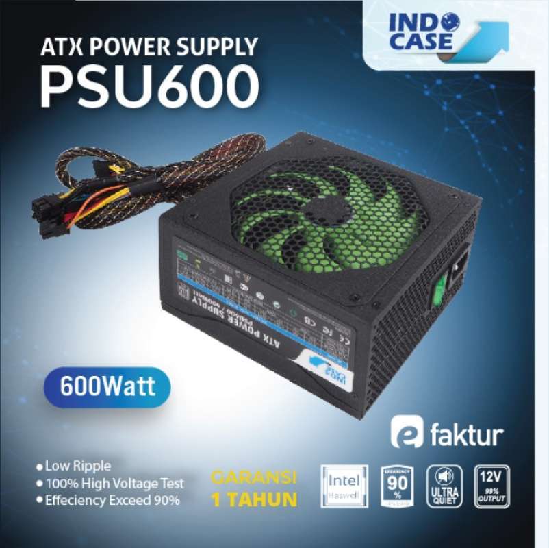 Jual Power Supply Unit Psu600, Psu With Modular Cable Atx 80+ Silver ...