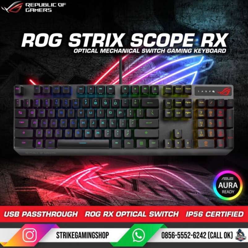 Promo ASUS ROG STRIX SCOPE RX OPTICAL MECHANICAL GAMING KEYBOARD Diskon ...