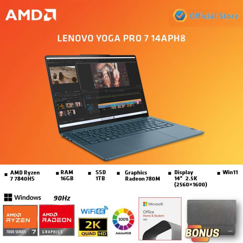 Jual Lenovo Yoga Pro 7 14aph8 2cid | Ryzen 7 7840hs 16gb 1tb Radeon 780m 14.5 Wqxga 90hz Win11 ...