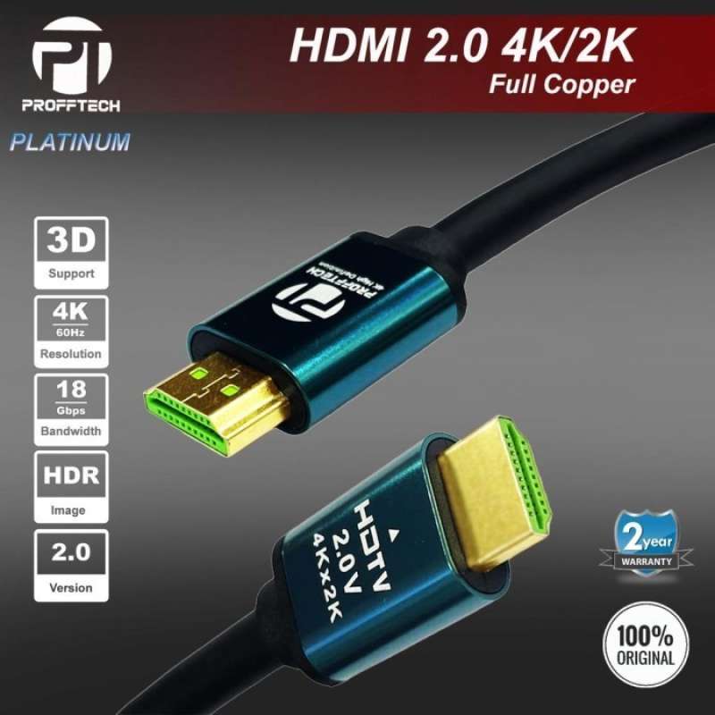 Promo Kabel Hdmi Profftech Platinum.Versi 2.0.4K. 10 Meter. Garansi 2 Thn. Diskon 23% di Seller ...