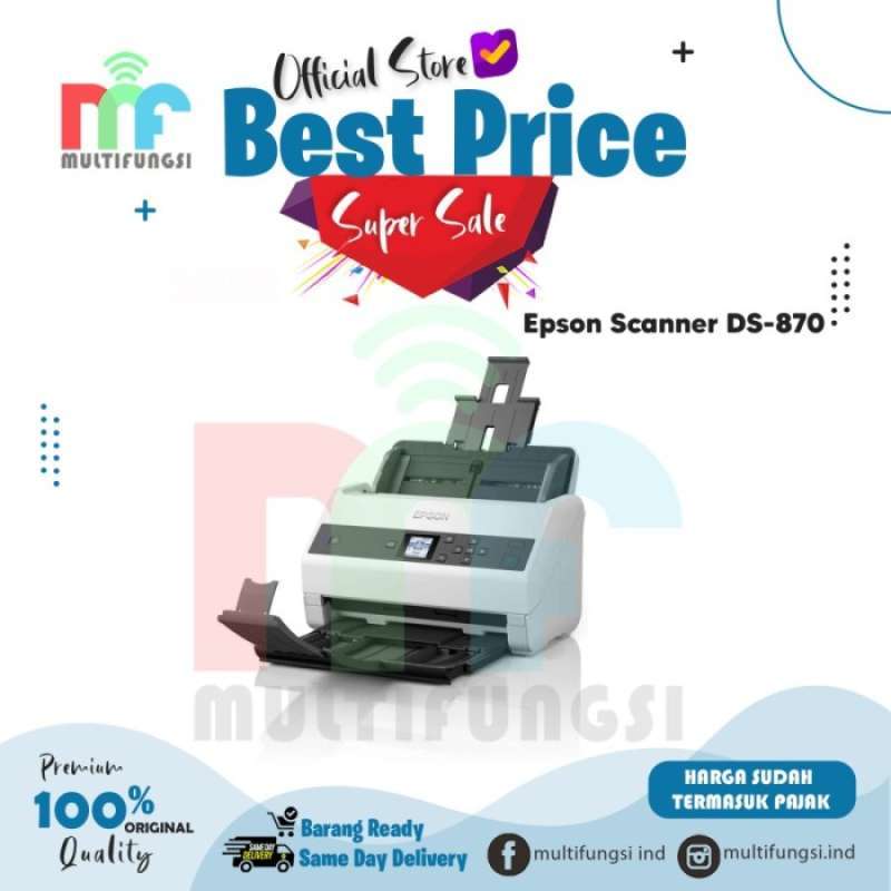 Jual Epson Workforce Ds-870 A4 Duplex Sheet-Fed Document Scanner di ...