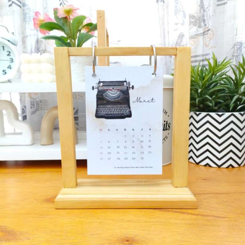 Jual Kalender Meja Aesthetic 2023 Dengan Frame Kayu Ukuran A6 Di Seller ...