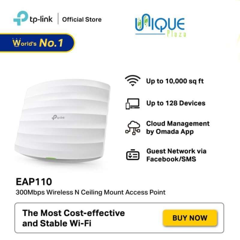 Promo EAP110 300Mbps Wireless Ceiling Mount Access Point PoE TPLink ...