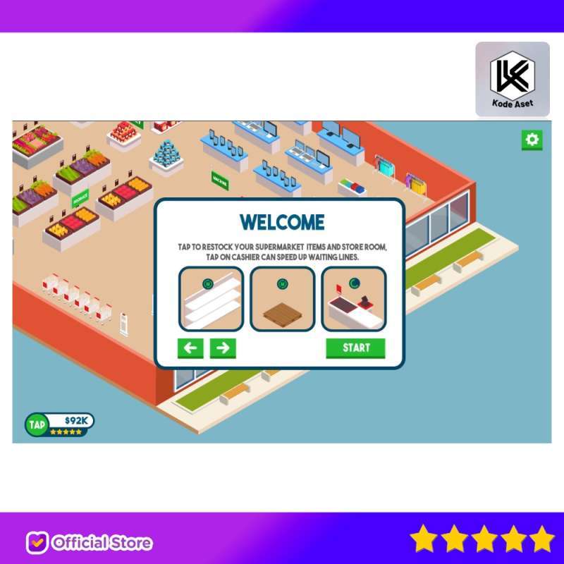 Promo SOURCE CODE APLIKASI TAP SUPERMARKET - HTML5 GAME BY KODEASET ...