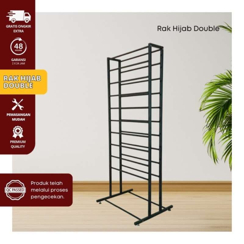 Promo Rak Hijab Double - Display Sarung & Hijab - Rak Susun Kertas Kado ...