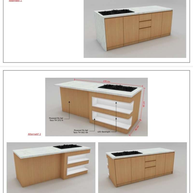 Promo Meja Island Dapur Meja Makan Minimalis Modern Hpl Diskon 23% Di ...