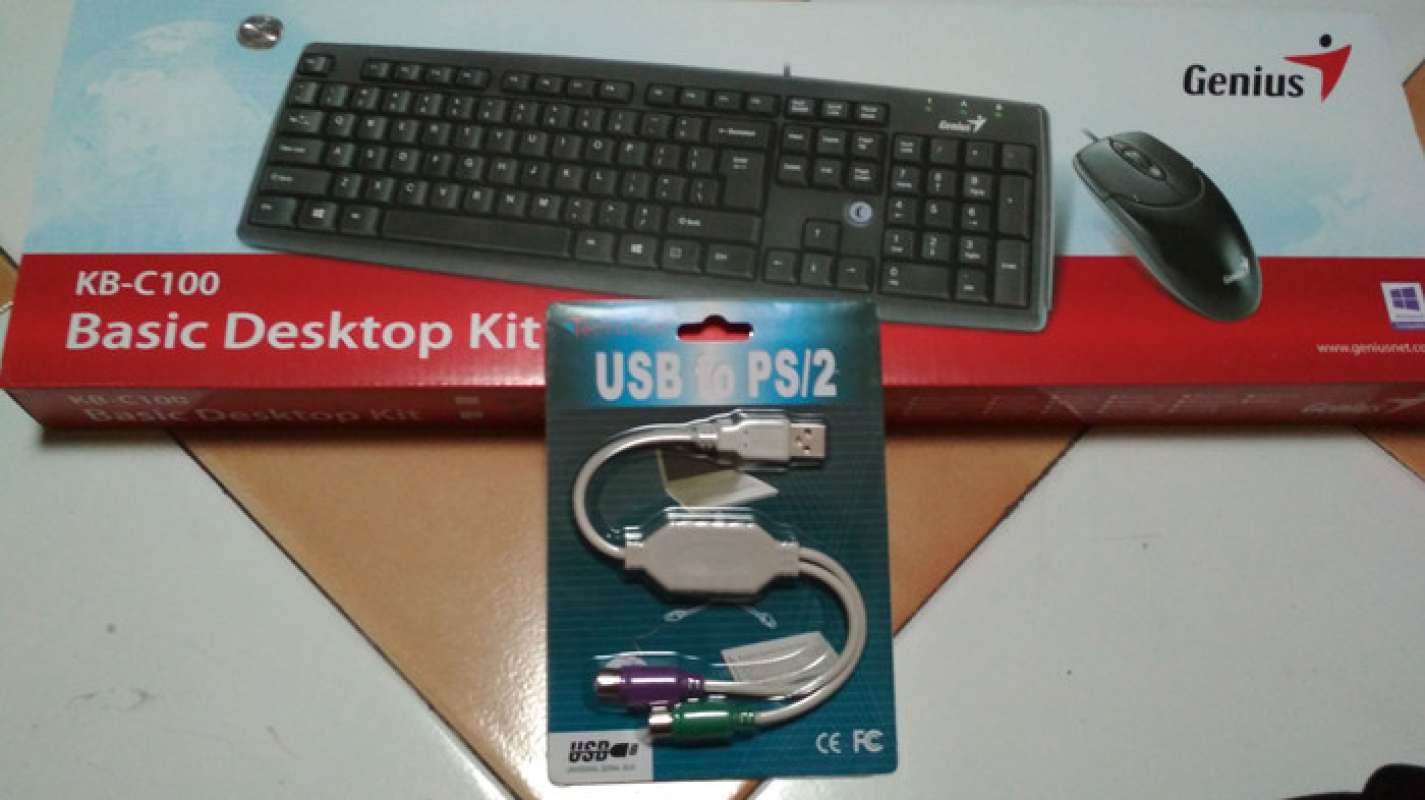 Promo Genius keyboard bundle + mouse KBC-100 Ps2 free converter usb to ...
