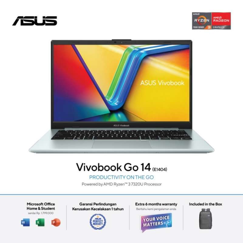 Jual Asus Vivobook Go 14 E1404fa-fhd353 - Green Grey [amd Ryzen™ 3 ...