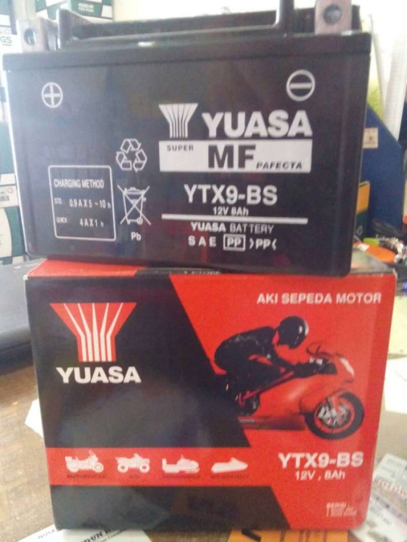 Promo Aki Yuasa Ytx-9bs Untuk Moge Suzuki , Kawasaki, Honda, Kymco (12v ...