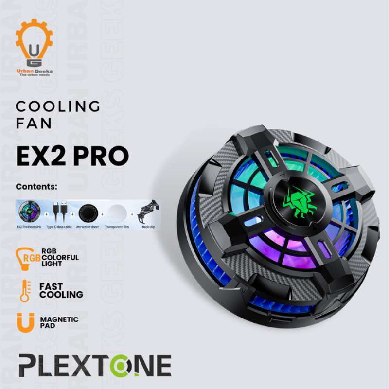 Promo Plextone EX2 PRO Mobile Phone Gaming Radiator Cooling Turbo Fan ...