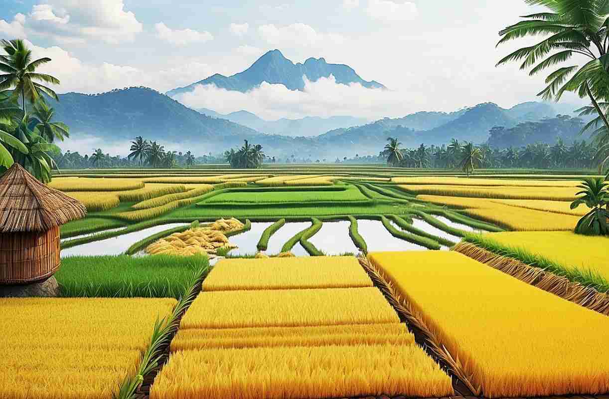 Sketsa Pemandangan Sawah