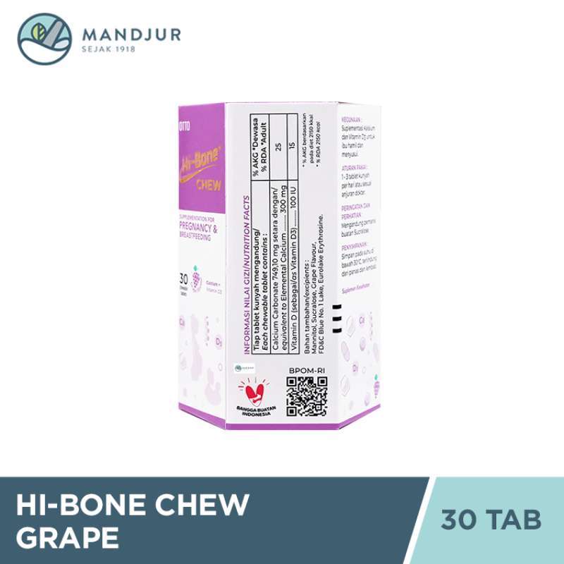 Jual Hi-bone Chew Grape 30 Tablet - Suplemen Ibu Hamil Dan Menyusui Di ...
