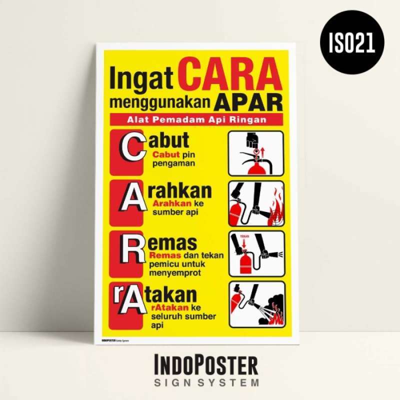 Promo Poster Safety K3 Apar Ingat Cara Memadamkan Api Kebakaran A2 ...
