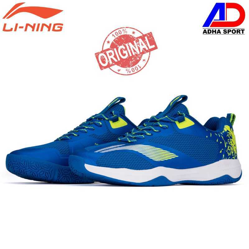 Promo Sepatu Badminton Lining Hypersonic Aytt051 Blue / Lime Sepatu ...