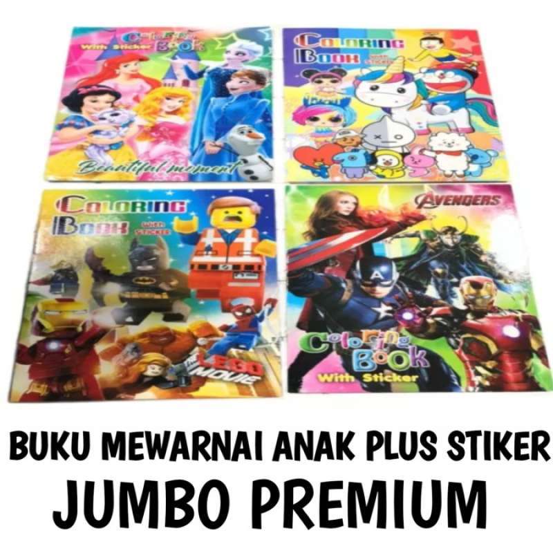 Jual Buku Mewarnai Anak Plus Stiker / Coloring Book Plus Sticker Size ...