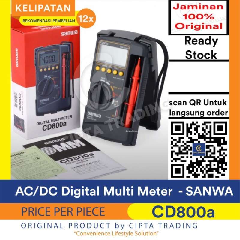Promo Sanwa Digital Multimeter Cd800a Diskon 23% Di Seller Cv Kinesia ...