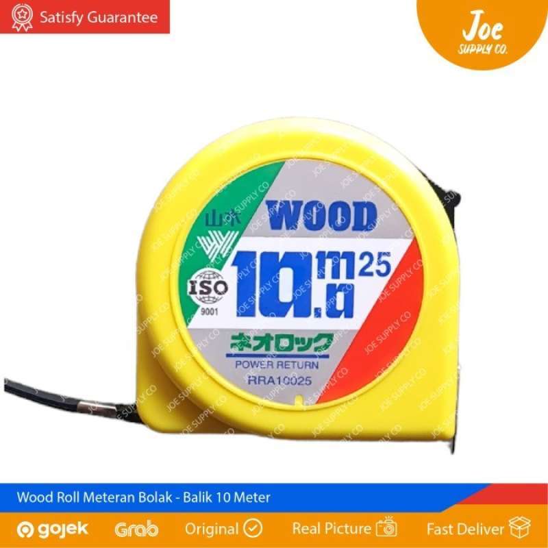 Promo Meteran Wood 10M Bolak - Balik Power Return Made in Taiwan Diskon ...