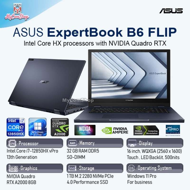 Jual ASUS EXPERTBOOK B6 FLIP B6602F i7-12850HX 32GB 1TB RTX A2000 8GB ...