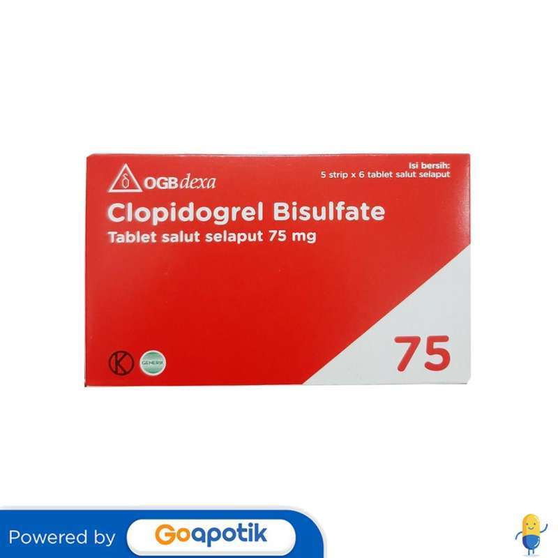 Jual CLOPIDOGREL OGB DEXA MEDICA 75 MG BOX 30 TABLET di Seller Apotek ...