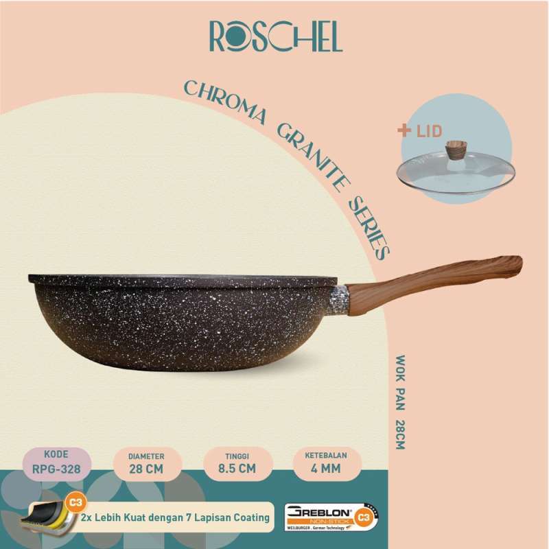 Jual Roschel Rpg005 - Chroma Series Granite 5pcs Set-non-stick Greblon ...