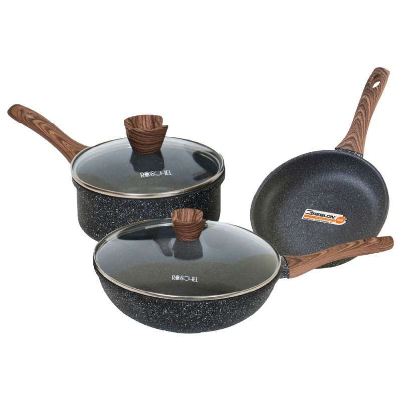 Jual Roschel Rpg005 - Chroma Series Granite 5pcs Set-non-stick Greblon ...
