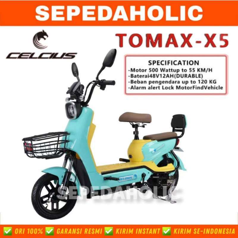 Promo Sepeda Listrik CELCIUS TOMAX X5 500 Watt 12 AH Electric Bike ...