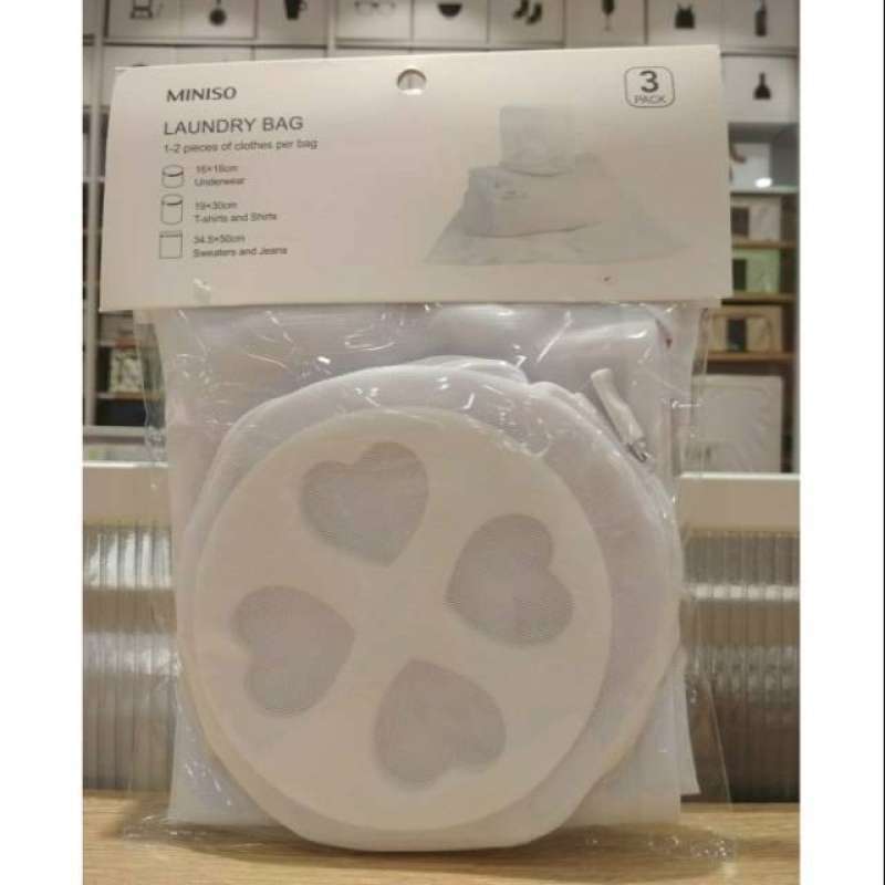 Promo MINISO LAUNDRY BAG WHITE 3 PACK Diskon 33% di Seller Honey Living ...