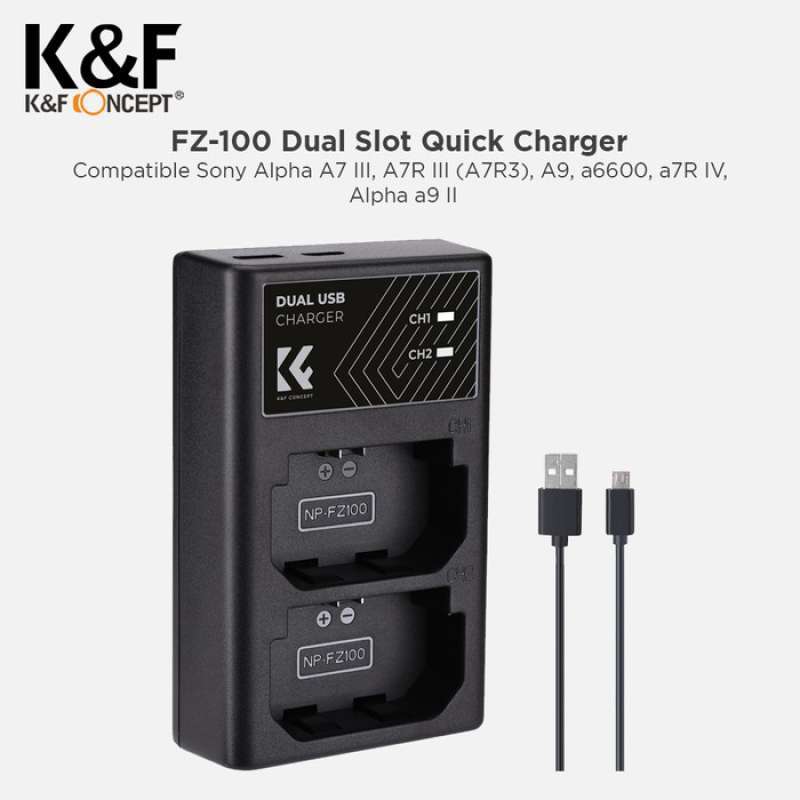 Promo KNF Concept Dual Smart Charger Sony NP-FZ100 with Type-C Fast Charging Diskon 23% di ...