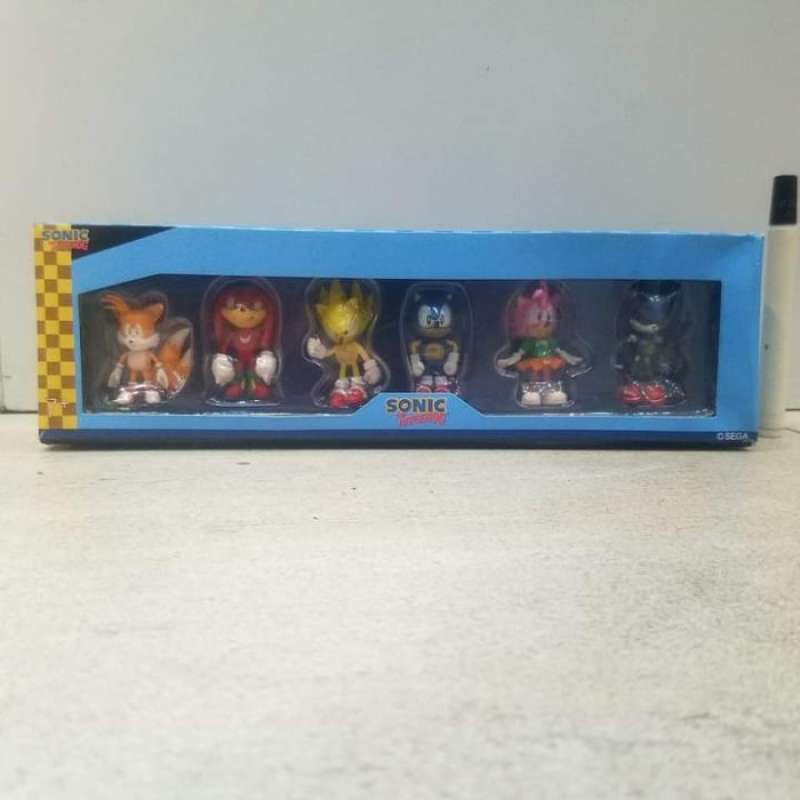 Promo Mainan Figure Sonic Boxset Tails Knuckles Super Sonic Amy Metal ...
