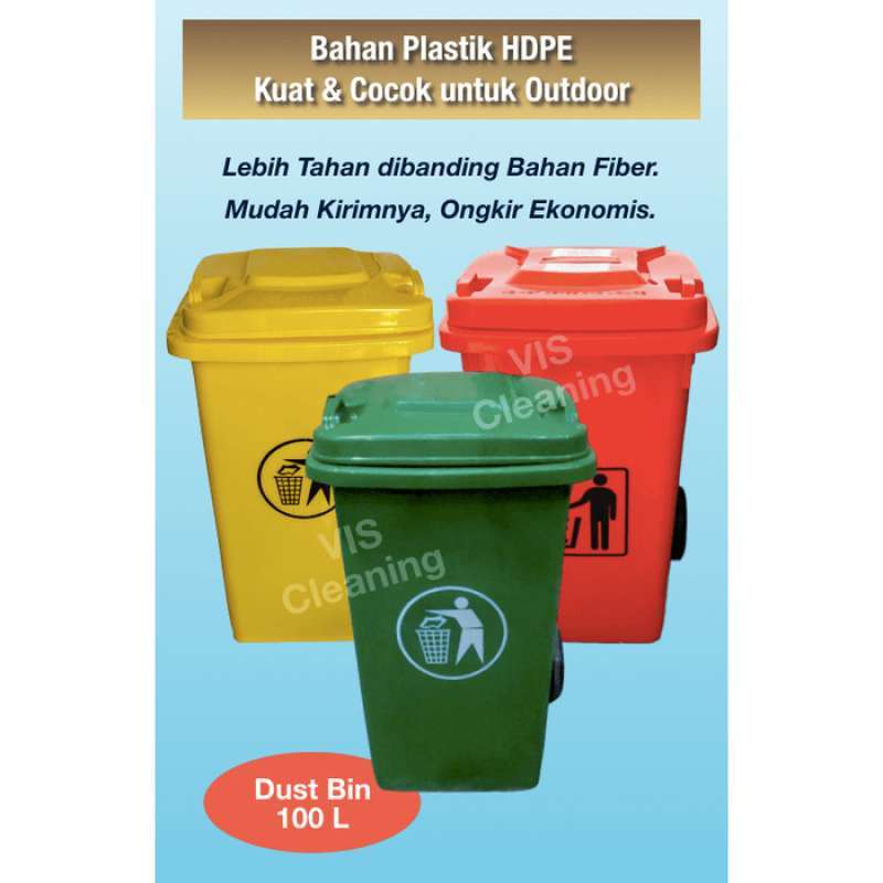Jual Tempat Sampah Plastik Kleen 100 L ( Plastic Dust Bin ) - Merah di ...
