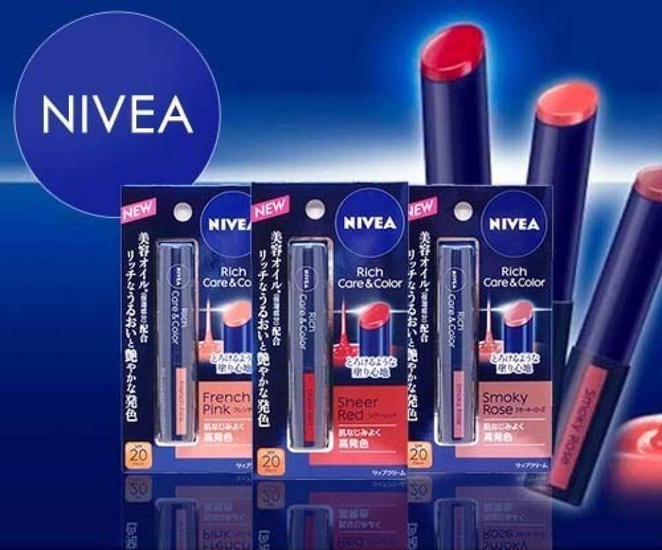 Promo Kao Japan NIVEA Rich Care & Color Lip Balm - 2gr - Original Japan ...