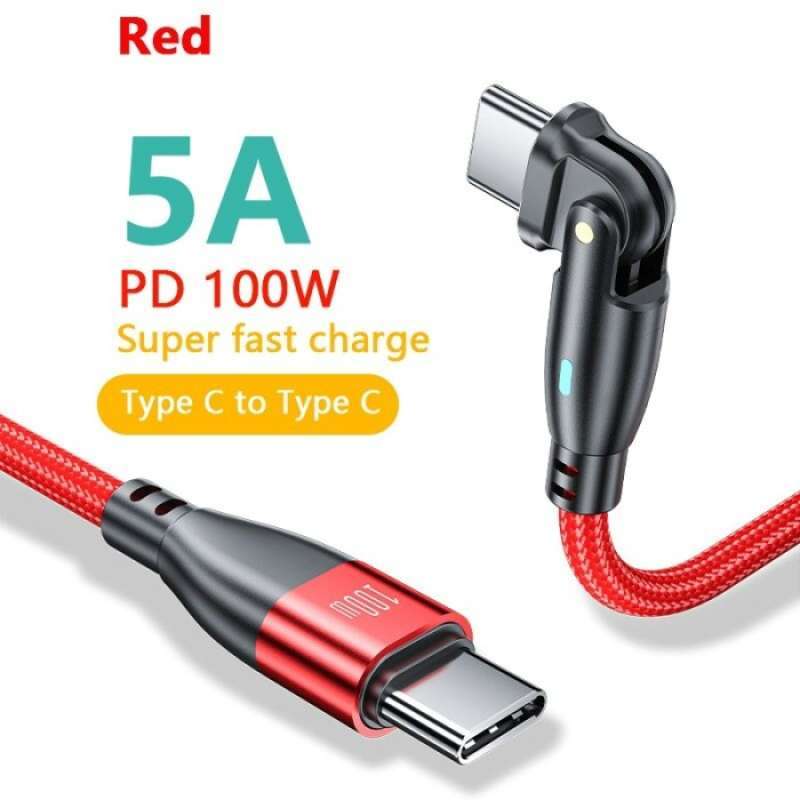 Promo 180 ROTATE 100W USB C TO USB C TYPE C CABLE 5A FAST CHARGING CABLE - NAKULASTORE - 100W ...