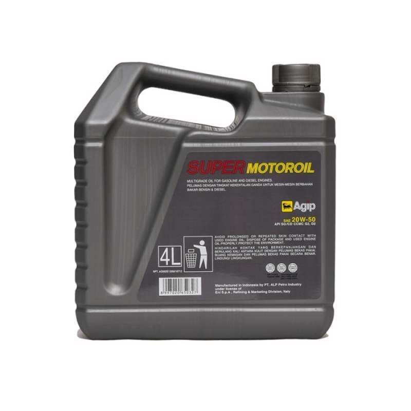 Promo Sale Agip Super Motoroil Sae 20W-50 Oli Mobil Bensin 4 Liter Diskon Diskon 34% di Seller ...