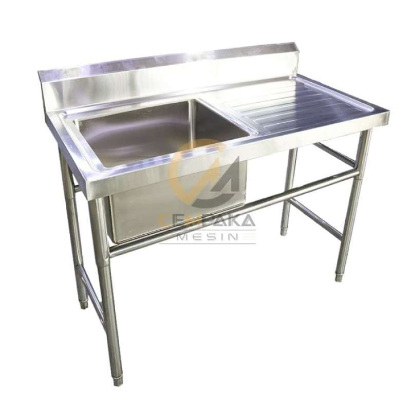 Promo Baru Bak Cuci Piring Restoran Work Sink Table Stainless Steel Kcs ...