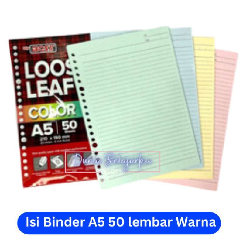 Jual Isi Binder A5 / Kertas File A5 / Loose Leaf A5 Bigboss 50 lembar Warna - Merah Muda di ...