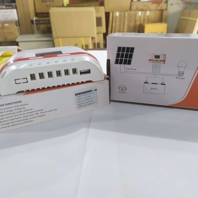 Promo Controller Solar Charge 20A 12V/24V PUTIH STEC Diskon 23% di ...