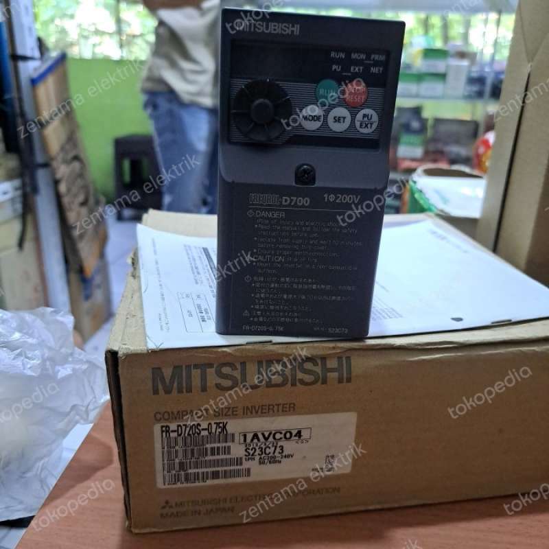 Promo Inverter Mitsubishi 1hp 0,75kw 0.75kw 1phase 220VAC FR-D720S-0.75K Ori Diskon 23% di ...