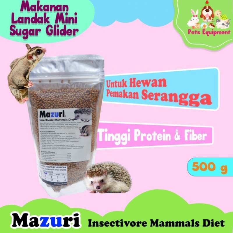 Promo MAKANAN LANDAK MINI SUGAR GLIDER MAZURI 500GR/MAZURI INSECTIVORE ...