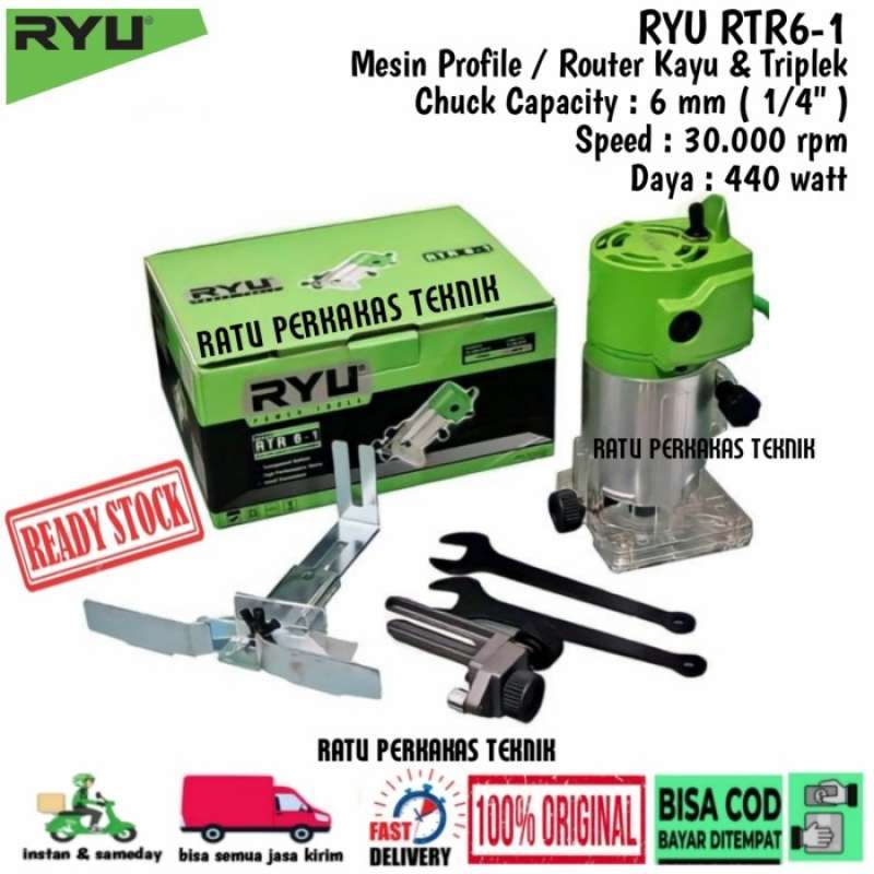 Promo TEKIRO RYU MESIN ROUTER TRIMMER RTR 6 - 1 PROFIL KAYU WOOD TRIMER ...