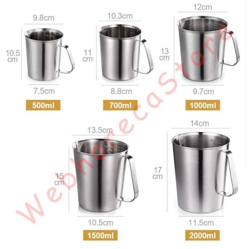 Promo Measuring Cup Milk Jug 1000Ml / Gelas Ukur Takar 1L Stainless 304 Terbaru Diskon 38% di ...